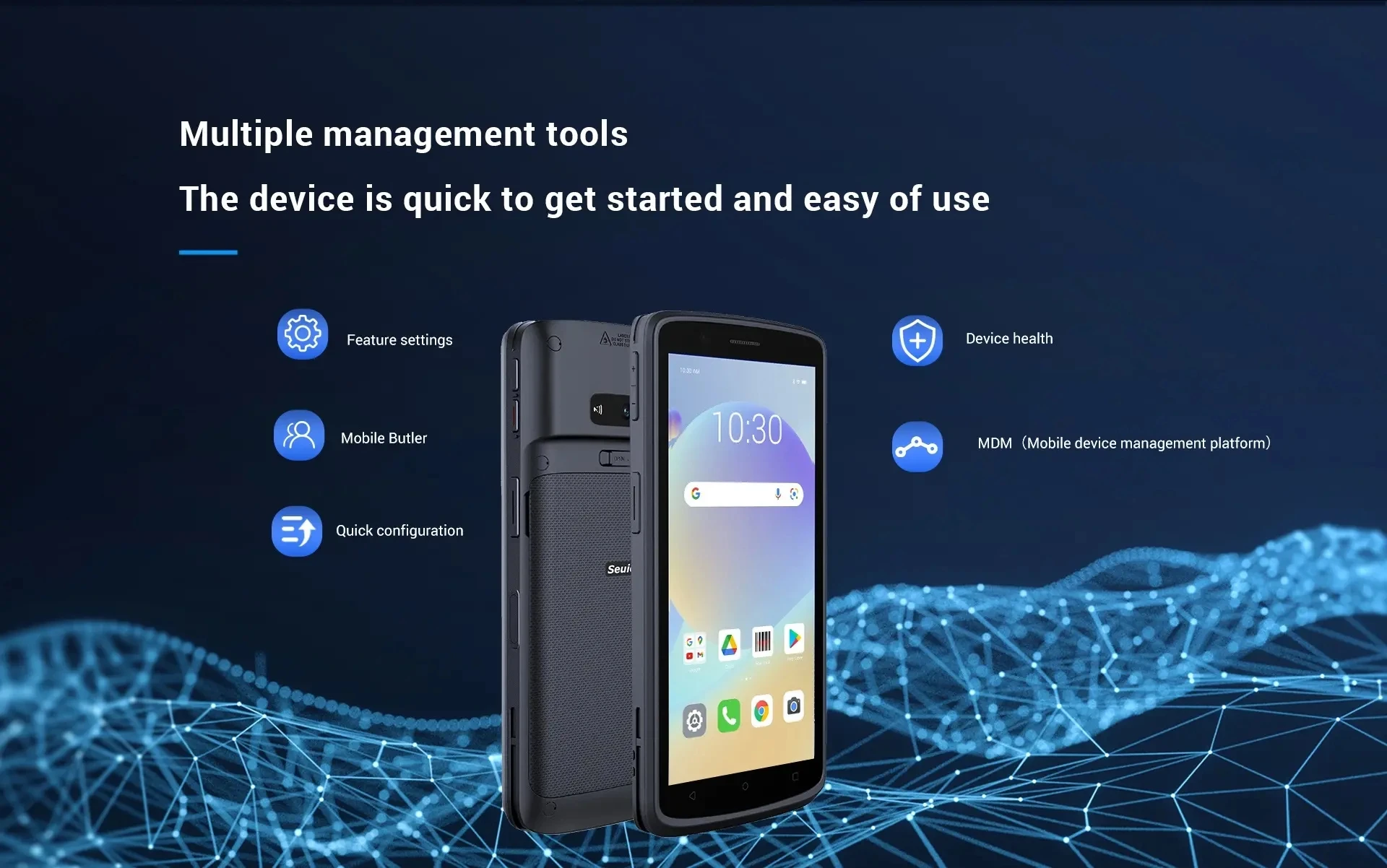 SEUIC CRUISE2 Pda Qual Comm 8-core 2.0GHz 2D QR Handheld Pda Barcode Scanner IP68 Android 11 ...