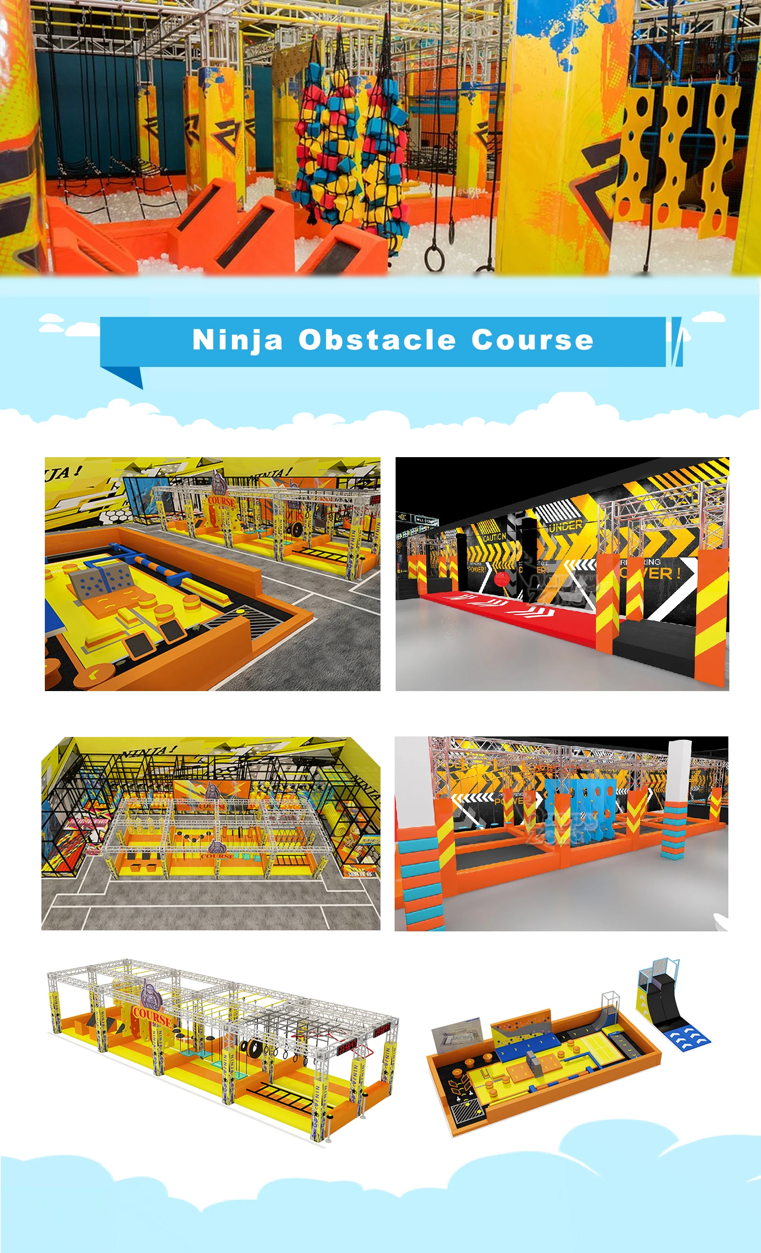 Soft Warrior Course Obstacle Challenge Ninja Parkour Trampoline Indoor ...