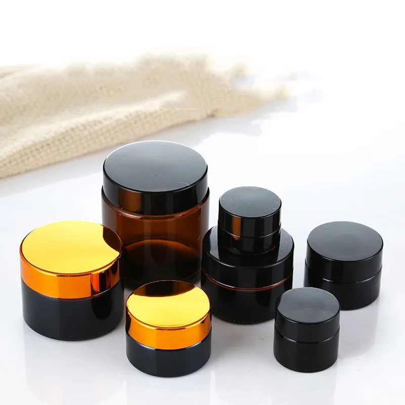 Amber Glass Jar 5g 10g 15g 20g 30g 50g 100g Cosmetic Glass Jar Face ...