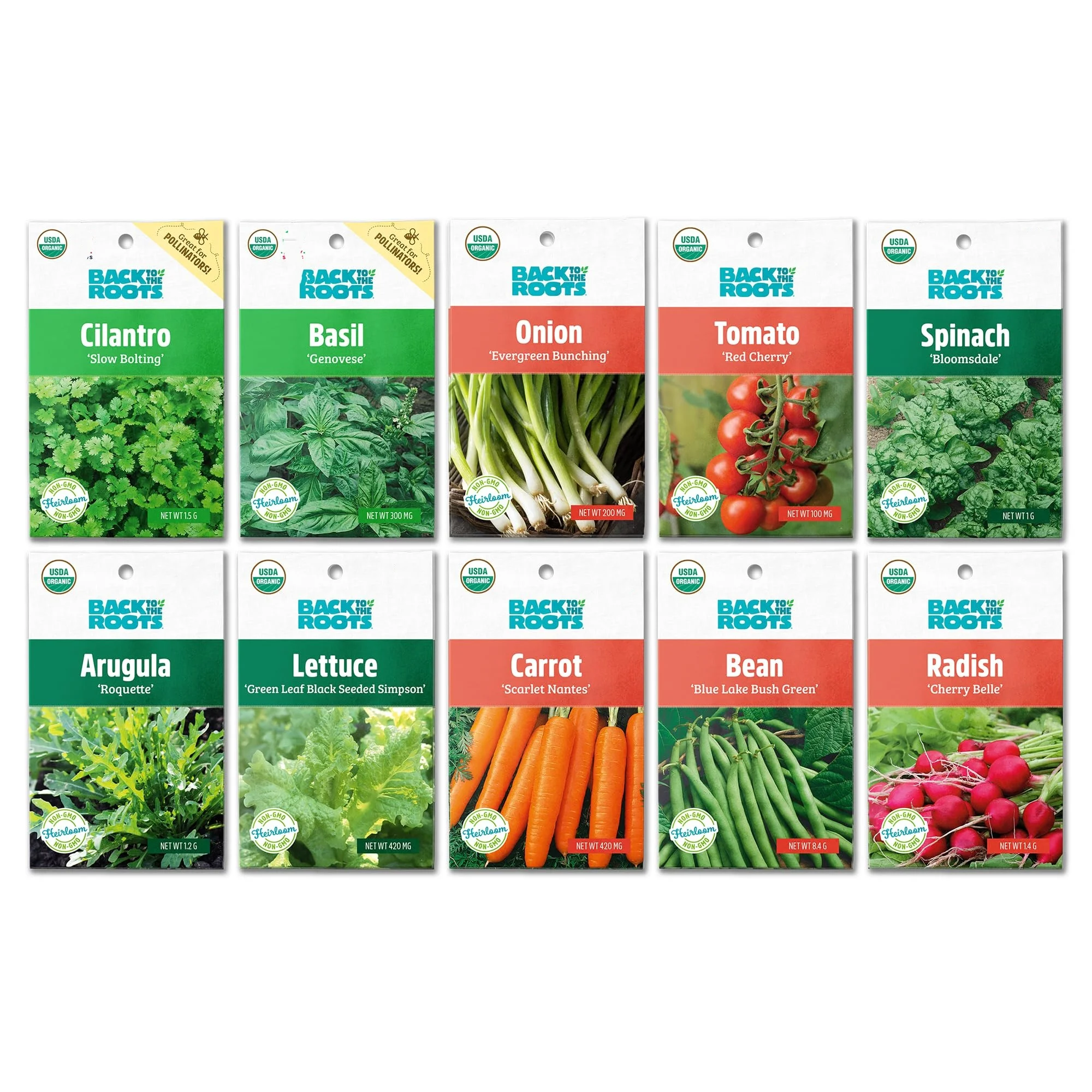 Premium 10-pack Variety 100% Organic Non-gmo Herb Fruit Veggies Kit For ...