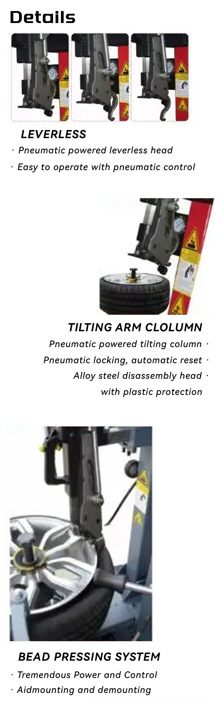 Automatic Tyre Mounting Machine Car Tire Changer Lever-less Type ...