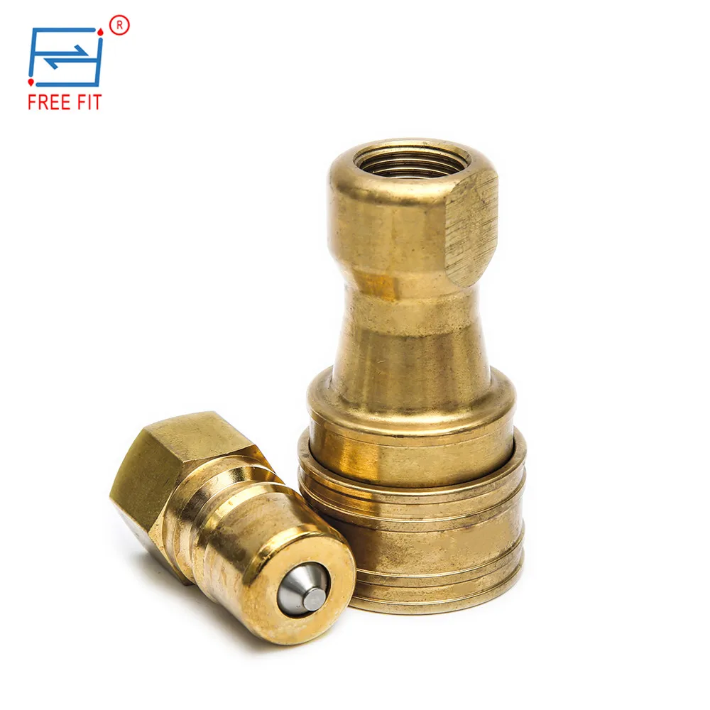 Iso 7241-b Series Brass Material Kzd Push And Pull Type Hydraulic Quick Coupler For Agricultural ...
