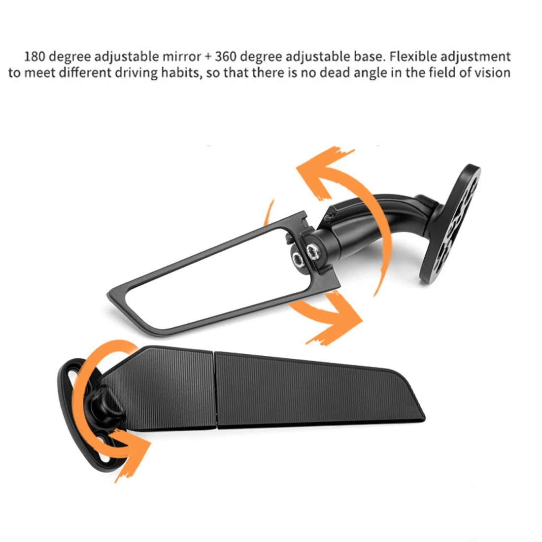 Adjustable Rotating Racing Motorcycle Side Mirrors Universal Modified ...