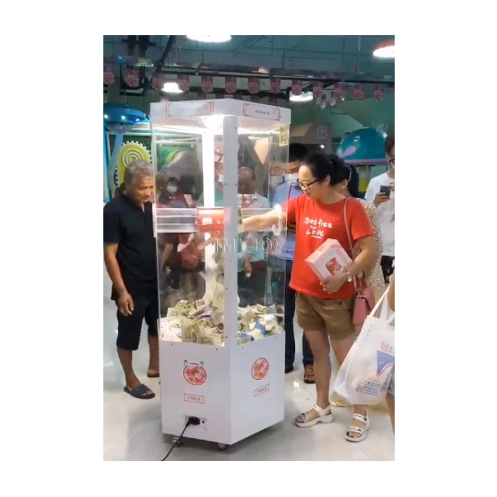 Coin Operated Control Cash Cube Grab Money Blower Machine