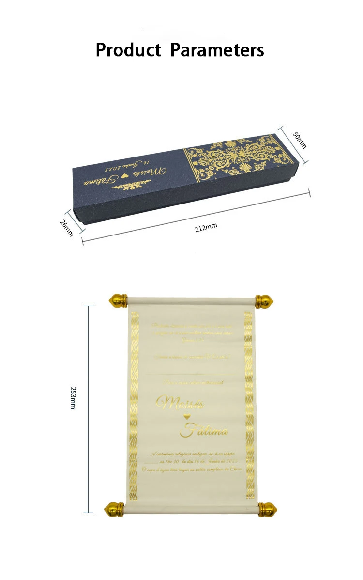 Nicro Classical Scroll Wedding Invitation Card With Tassel Ribbon ...