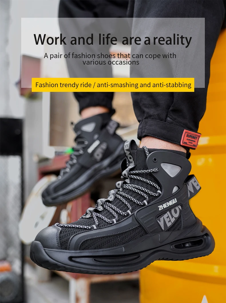 Sneaker Safety Shoes Light Weight Design,Steel Toe Black Sport Safety ...