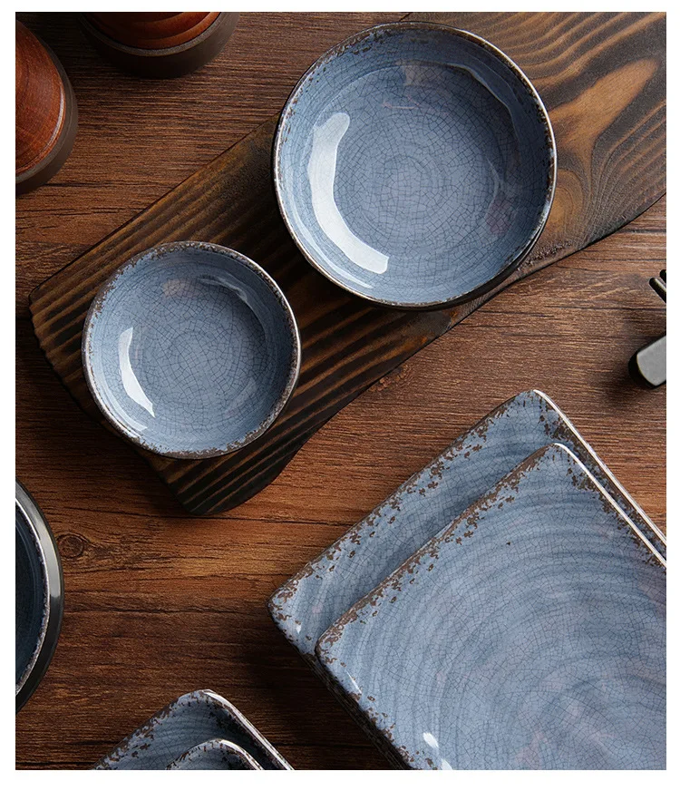 Melamine Dinnerware Sets with Brown Spots Rim the Plate