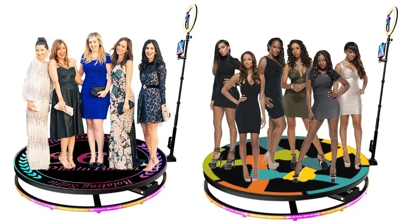 360 Photo Booth Enclosure Backdrop Wedding Self Camera Circle Spin ...