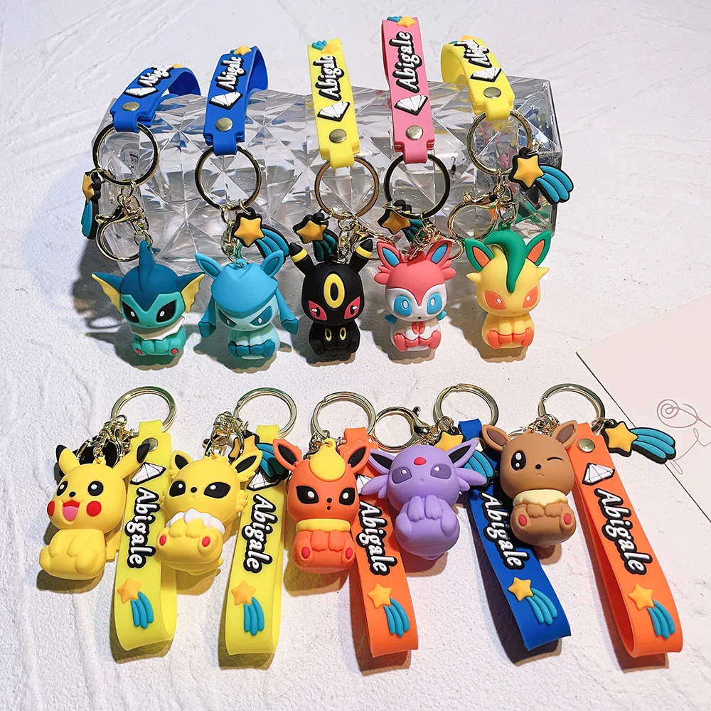 ZY2401C Japan Anime Cartoon 3d Pvc Anime Pokemoned Keychain