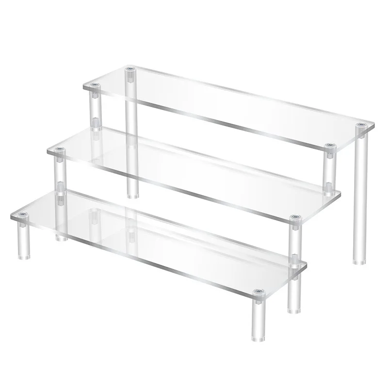 Acrylic Display Rack Transparent Multi-layer Ladder Storage Rack ...