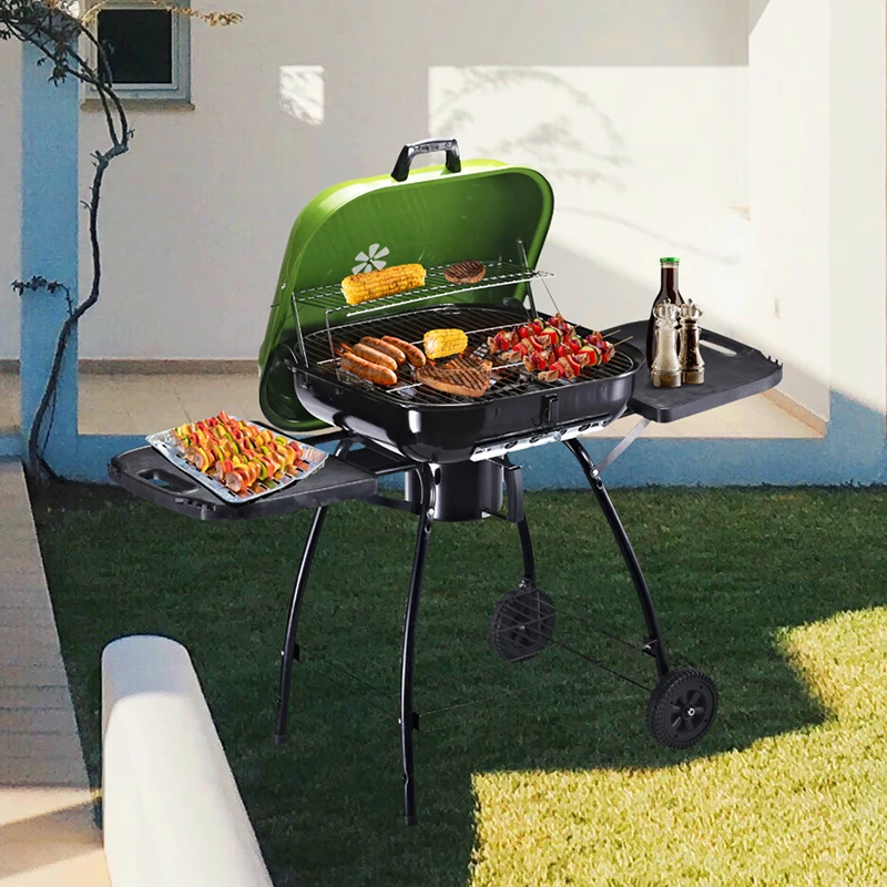 Portable Charcoal Grill With Dual Ventilation System For Benchtop Large ...