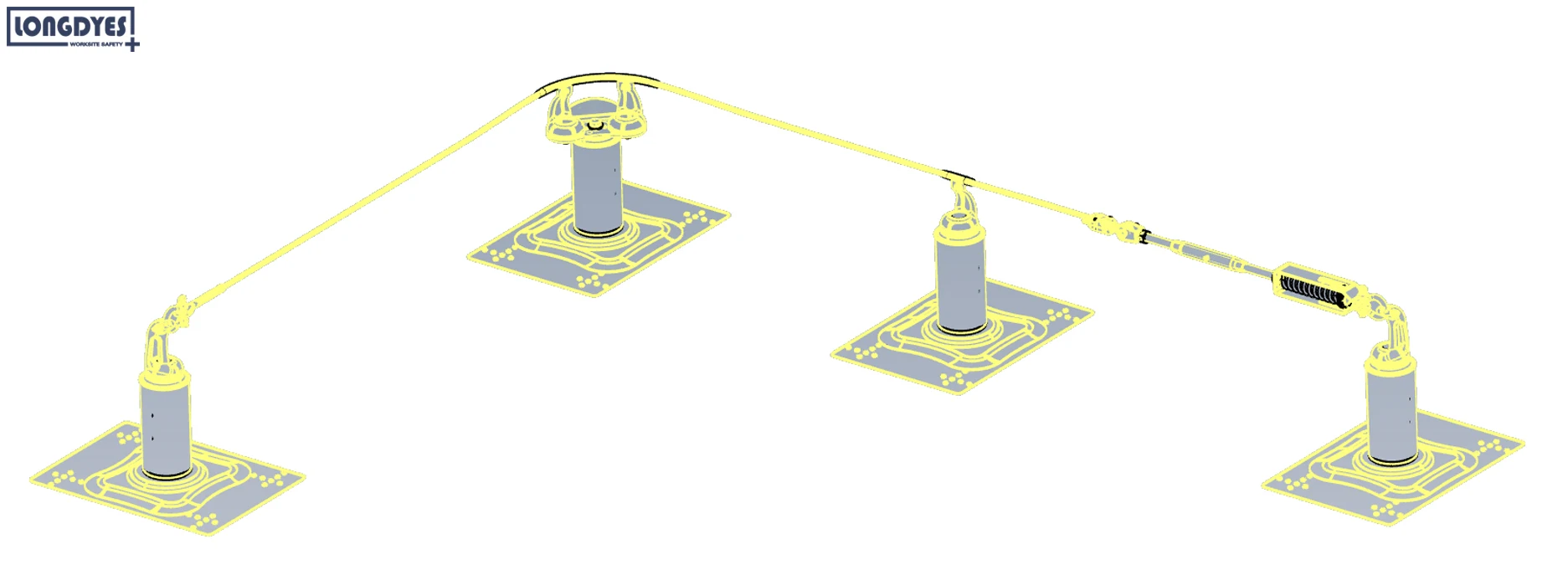 Flexible Horizontal Lifeline System Personal Fall Protection Systems ...