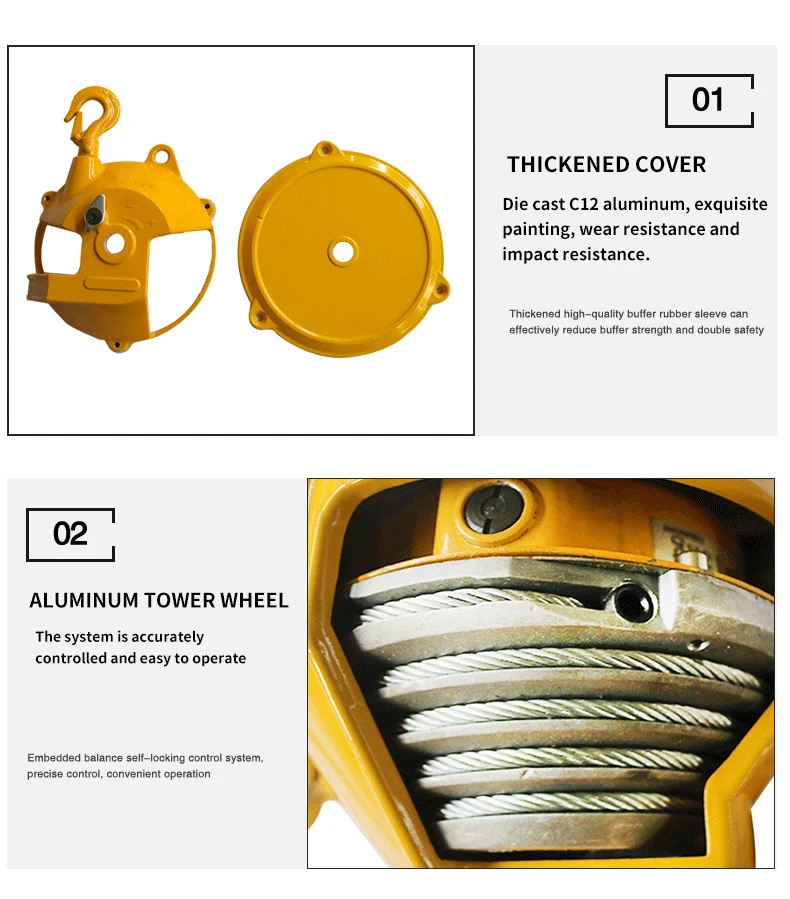 Spring Balancer Ew3-5-9-15-22kg - Self-Locking Tension Lifter