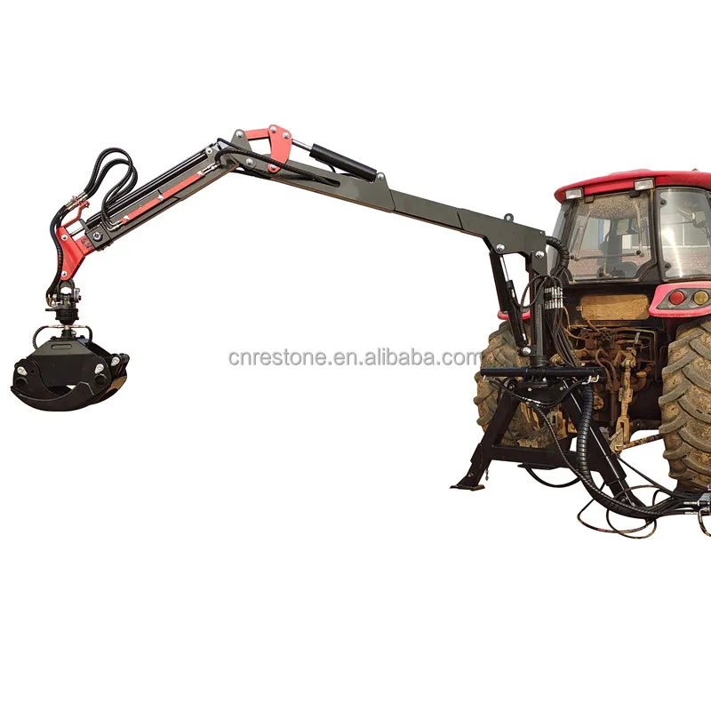 Tractor 3point Timber Wood Log Loading Crane in Forestry Machine ...