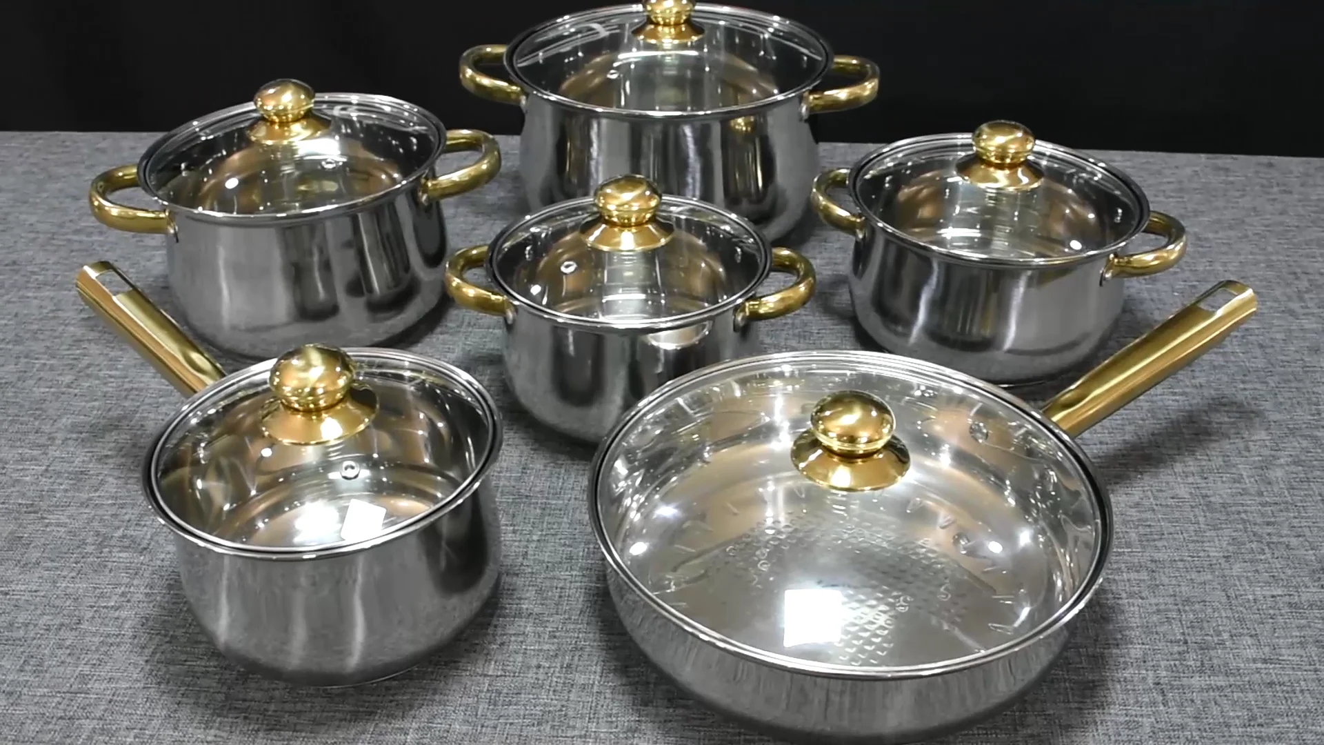 Luxury European Good Quality Stainless Steel 12pcs Cookware Set Home ...