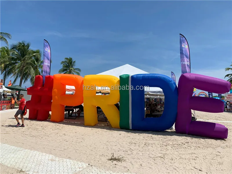 Inflatable Rainbow Balloon Lighting Inflatable Heart for Pride Hanging ...