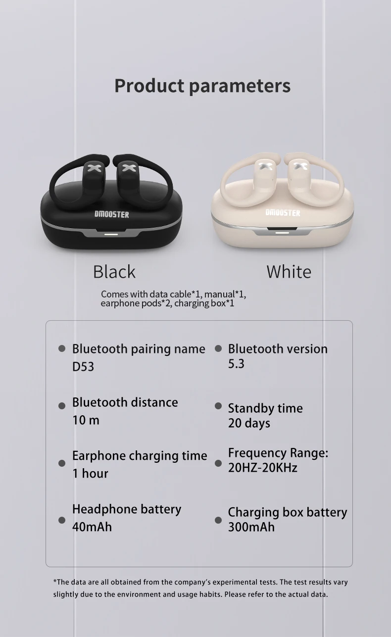 Dmooster Ows D53 Air Conduction Earphones Wireless Blue-tooth 5.3 Headset Has English App To ...