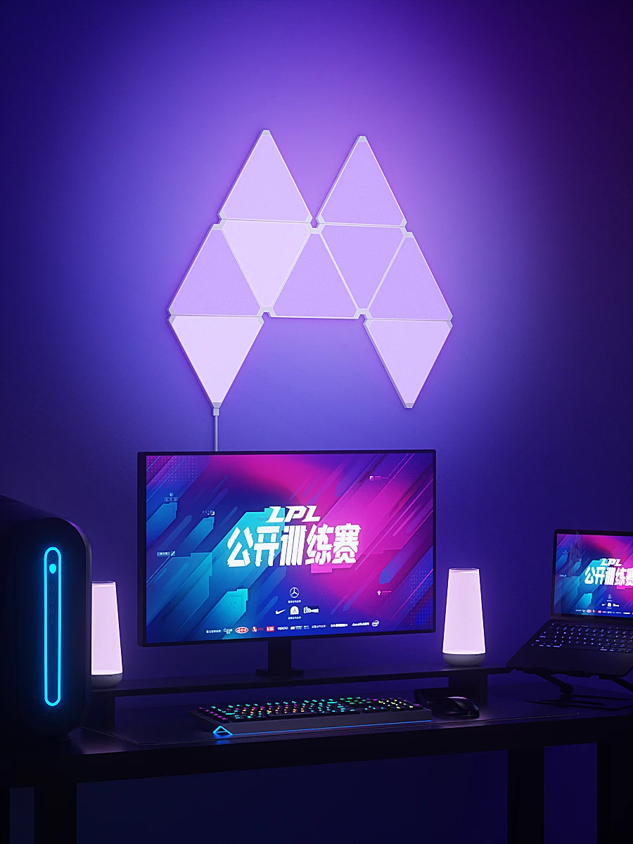Triangle Gaming Lights - Illuminate Your Space with RGB LED