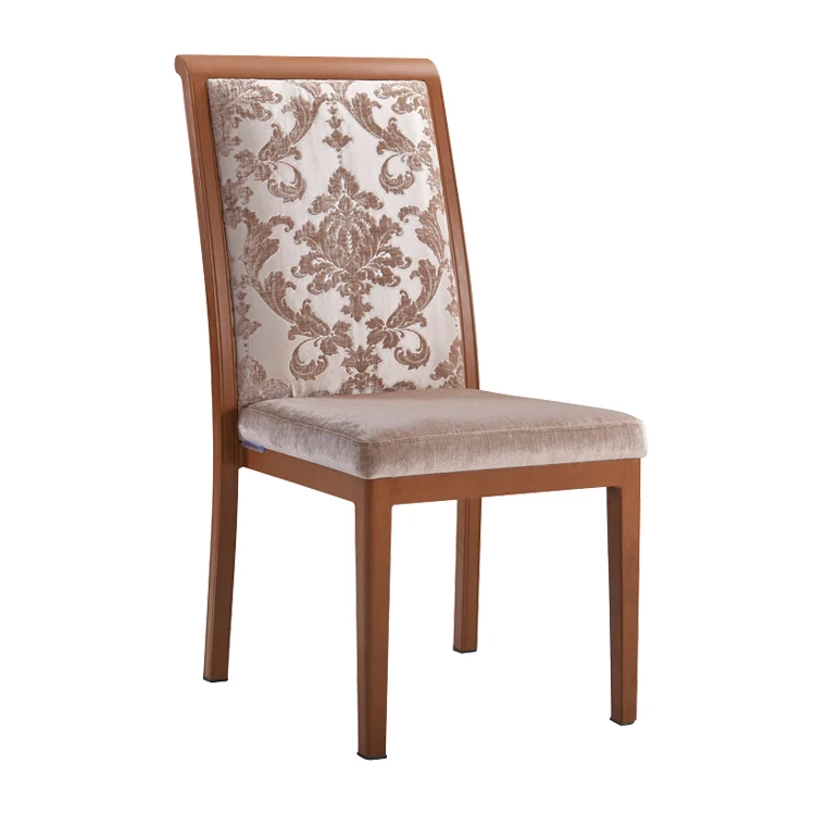 Modern Chinese Chair Restaurant Furniture Wood Grain Steel Dining Chair ...