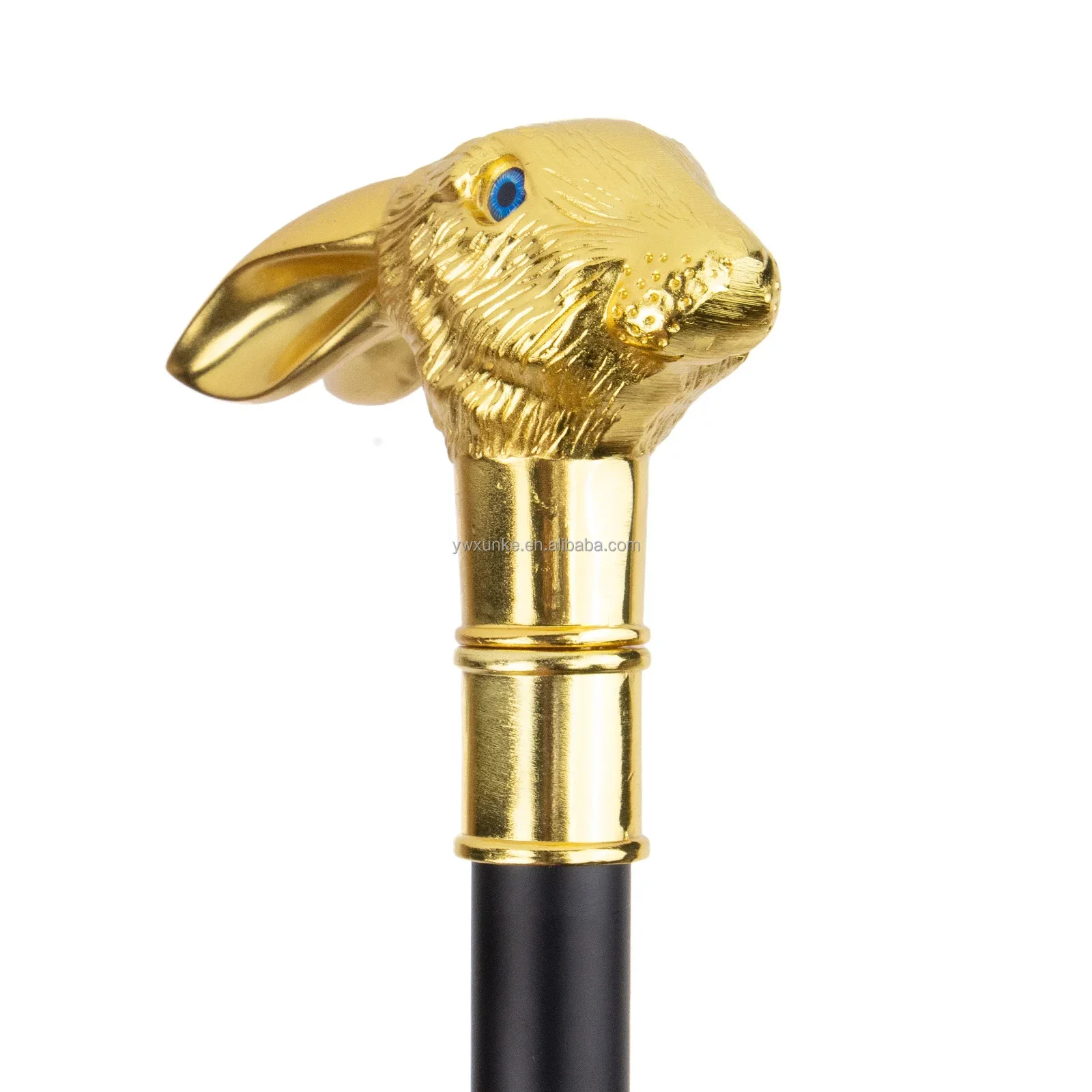Gold Rabbit Head Luxury Walking Canes Detachable Self-defence Walking ...