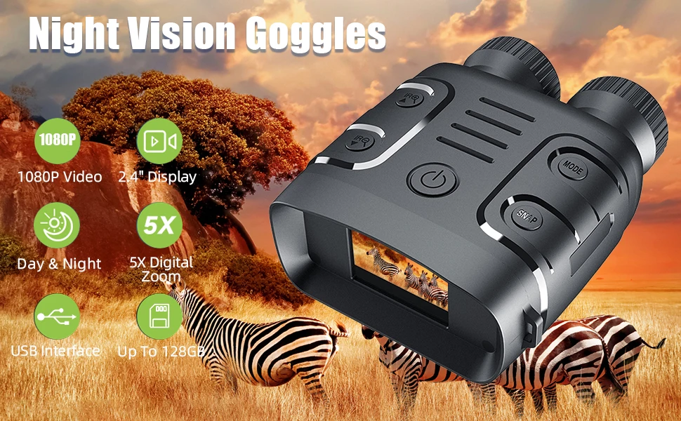 7 Levels Infrared Adjustable Night Vision Binocular Scope