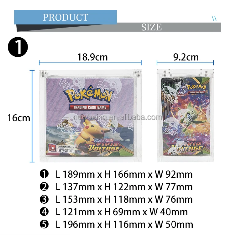 Custom Magnetic Lid Acrylic Pokemon Booster Box Protection Display Case ...