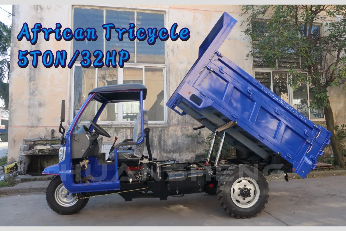3 Tons Loading Capacity Mini Diesel Tricycle - Daul Dump