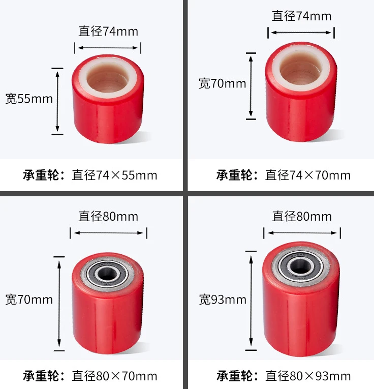 Load Wheel Caster For Pallet Truck Stacker Cast Iron Red Black Rubber ...