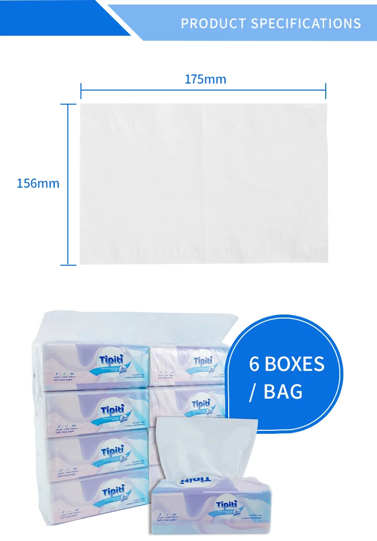 3 Ply Super Soft Virgin Wood Pulp Facial Tissue Custom Pack