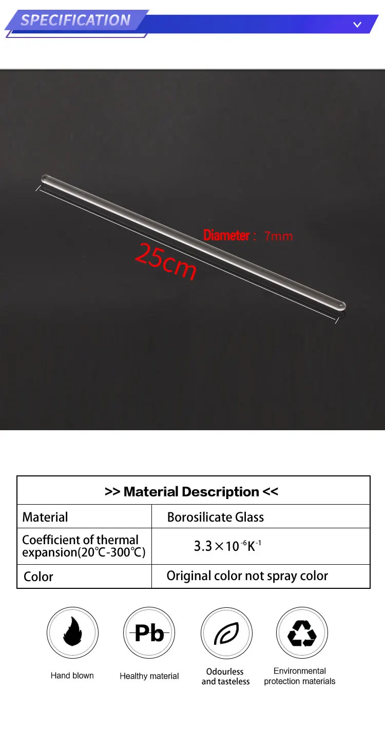 Laboratory Glassware Borosilicate Glass Stirring Rod Stir Bar For Lab ...