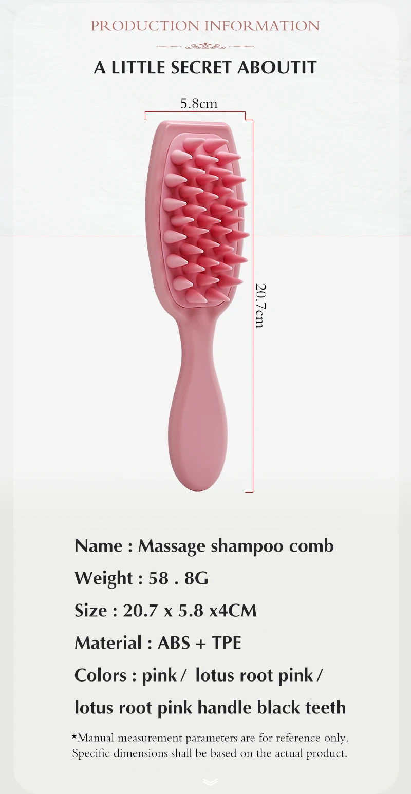 Soft Silicone Bristles Detangling Shampoo Hair Brush