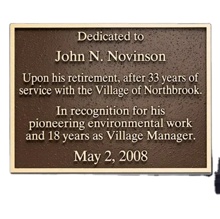 Custom Embossed Memorial Metal Plaques Brass Metal Company Logo Wall ...