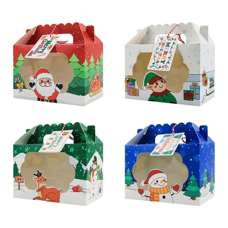 Christmas Bakery Cookie Box With Window Xmas Candy Treat Box for ...