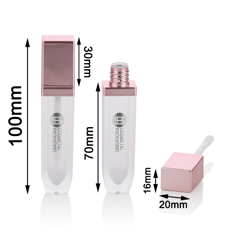 Custom Clear Lipgloss Case - Luxury Pink Liquid Lipstick