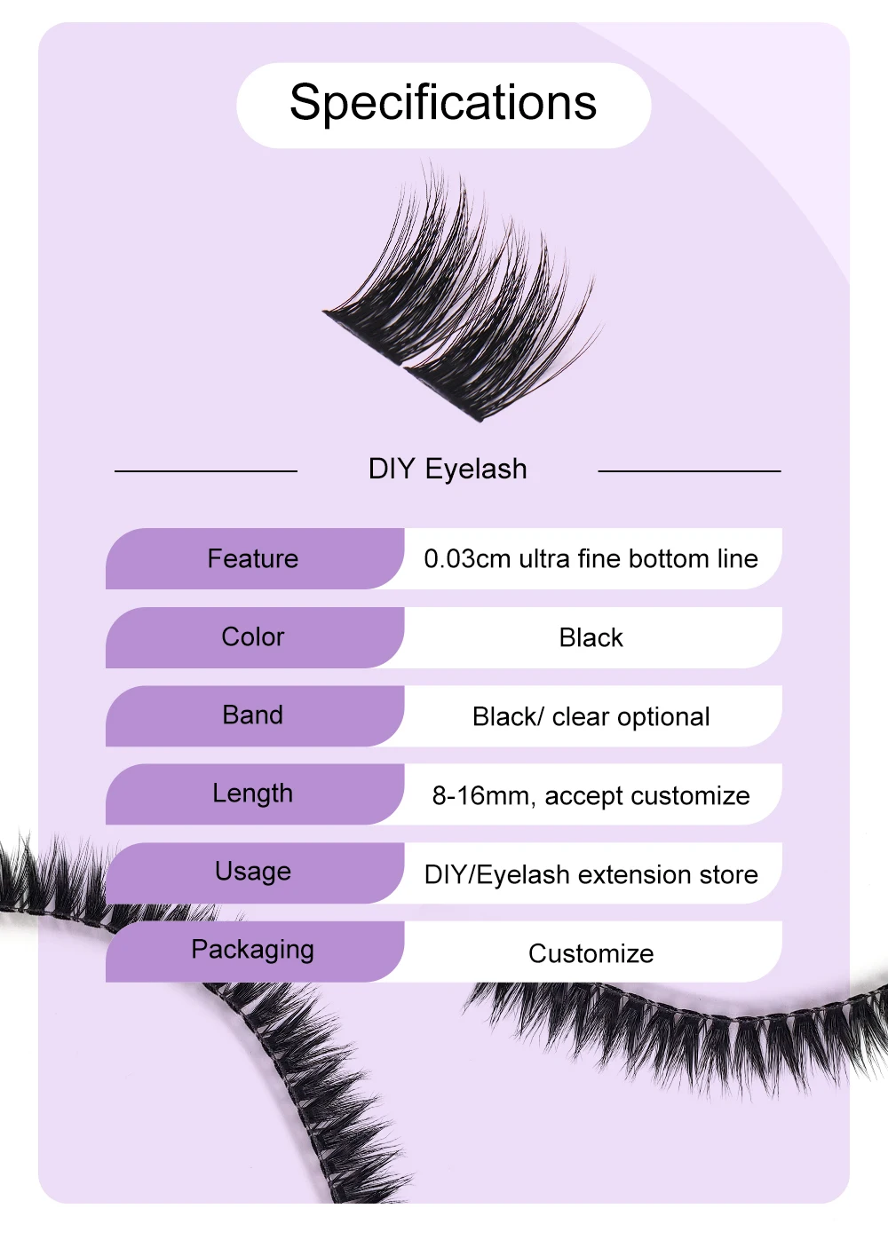 Faux Mink Eyelashes Wholesale Diy Pre-cut Segmented Lash Extensions ...