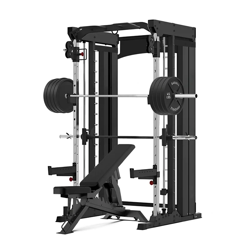 Smith Machine with LAT Pulldown, Weight Storage, Multi-Functional Squat ...