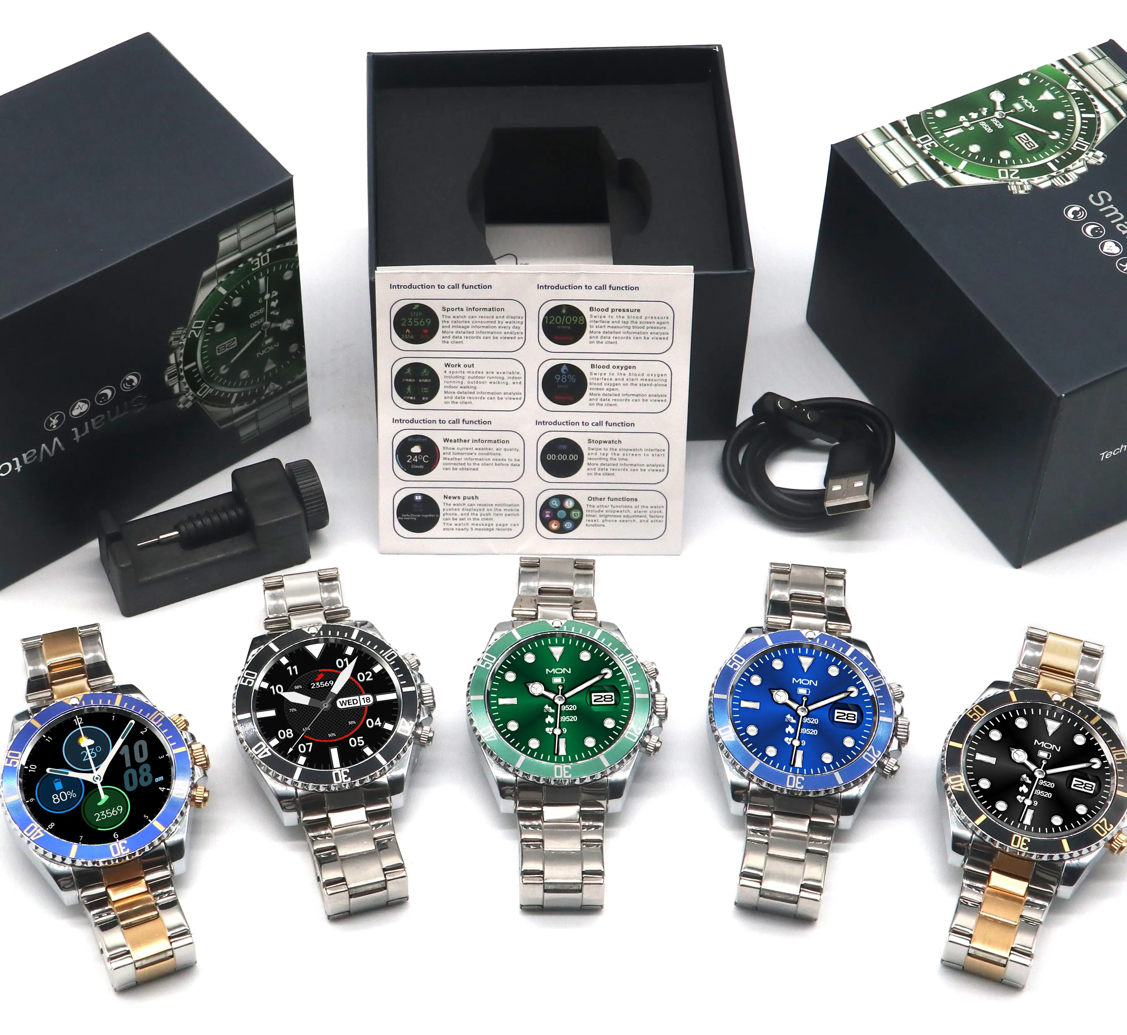 Aw12 Android Smart Watch 2021 1.28 Inch Fitness Tracker Smartwatch With ...