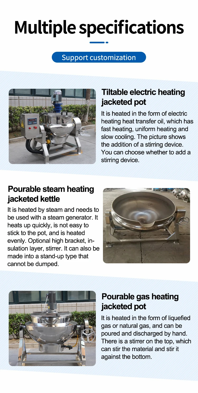 Double Jacketed Kettle with Agitator Scraper for Chemical Reactions ...