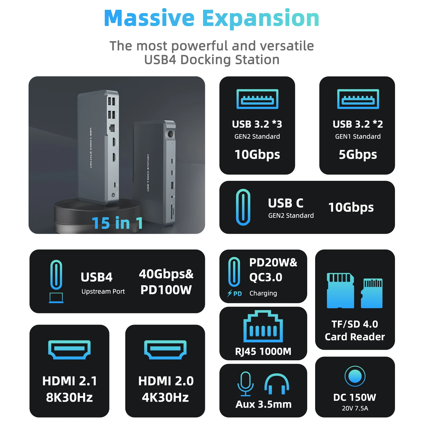Oem Logo 15 In 1 Switch Usb 3.2 Gen 2 Hd.mi 7680x4320 30hz High Speed ...