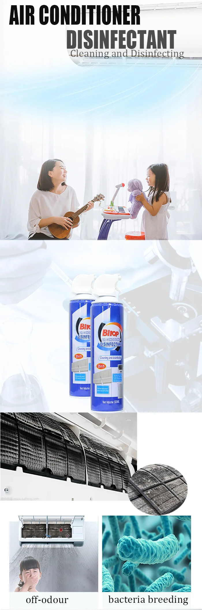 Bitop High Quality AC Foam Cleaner - Efficient & Disinfectant