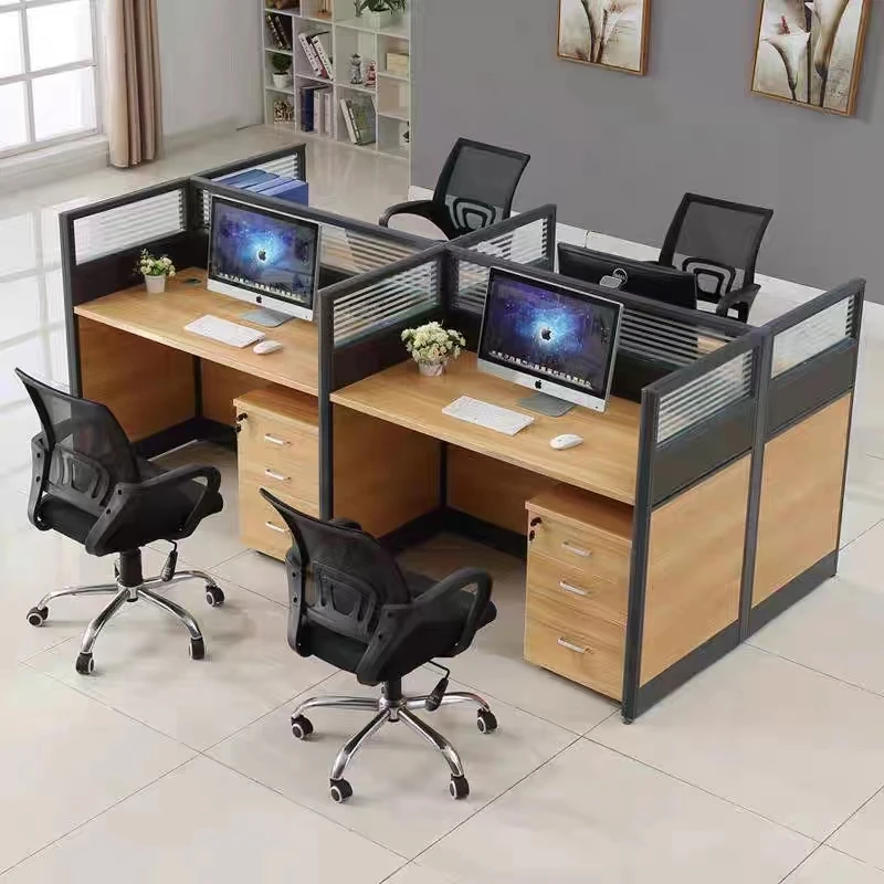 New Design Office Furniture Computer Desk Wooden 2 4 6 Seat Staff ...