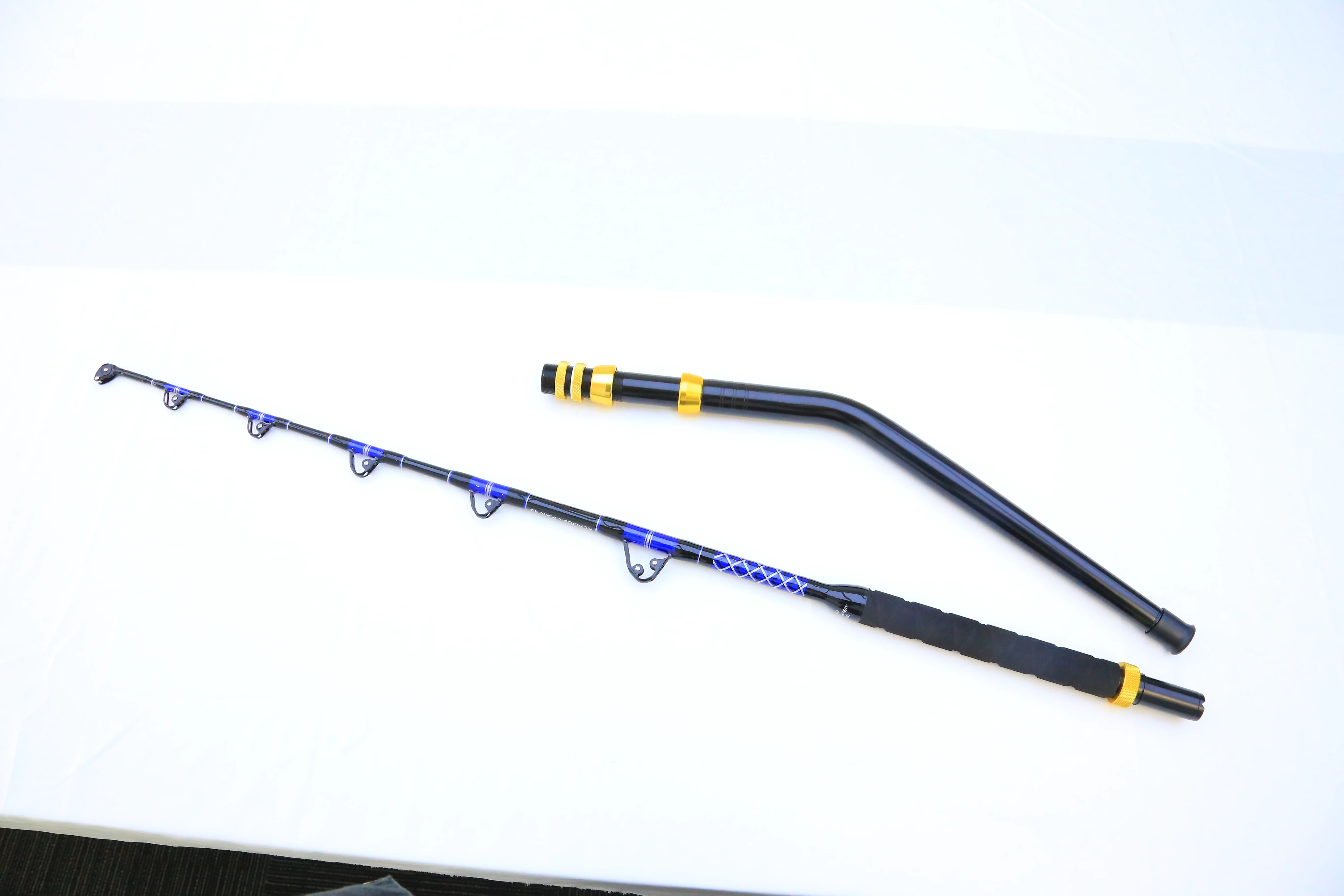 130LBS Big Game Fishing Pole - Durable Fiberglass Trolling Rod