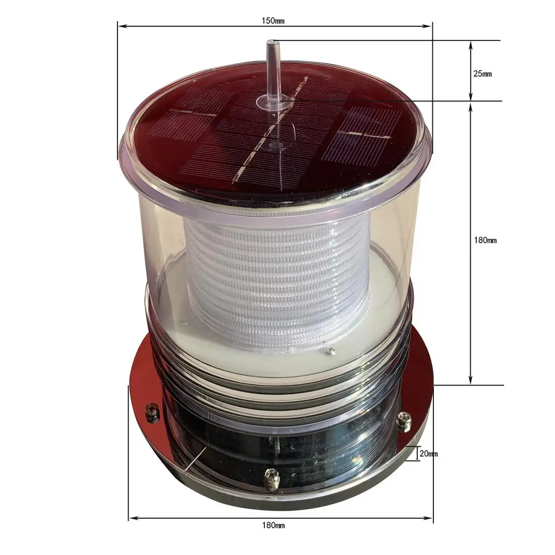 Marine Solar Powered Blinking Led Warning Flasher Light Led Obstruction ...