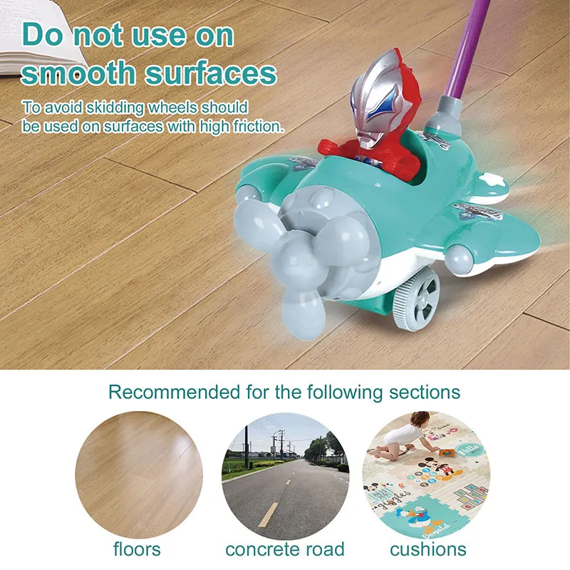 Toddler Learning Walking Hand Propelled Unicorn Plastic Hand Push Pull ...