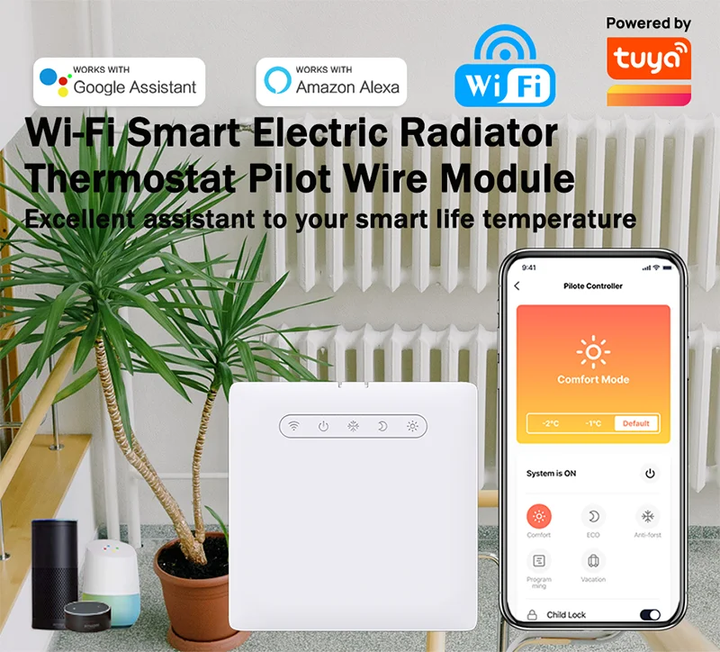 Pilot Module Electric Radiator Wifi Thermostat Heating Controller Pilot ...