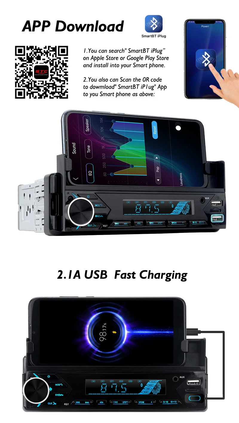 Audio Systems Multimedia Car Stereo Single Din Lcd Bt And Hands-free ...