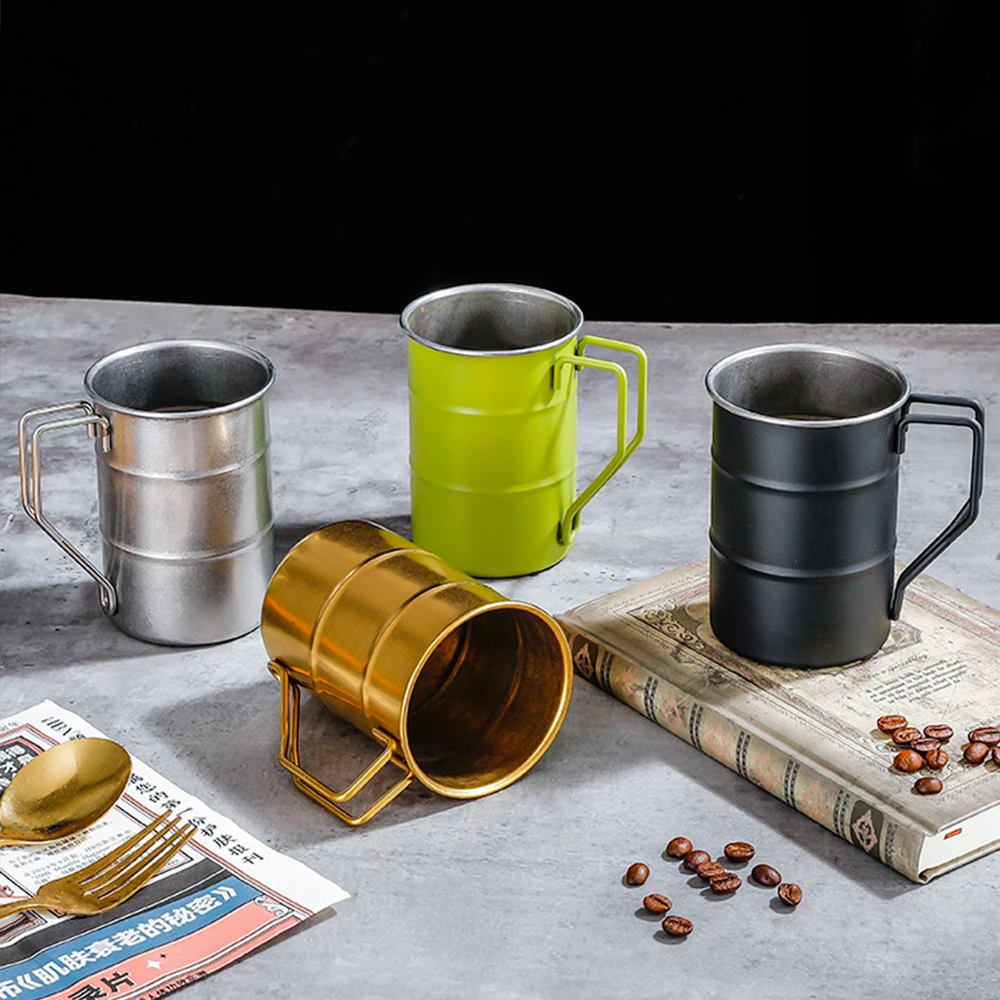 Retro Industrial Style 350ml 12oz Beer Cup 304 Stainless Steel Coffee ...