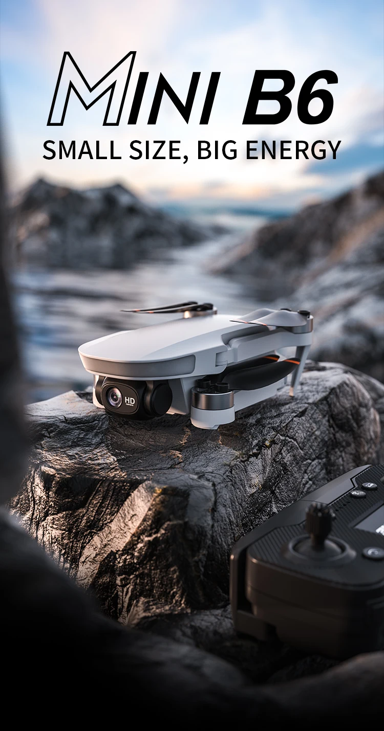 Portable Mini B6 Drone with 4K Dual HD Camera, Optical Flow, and ...