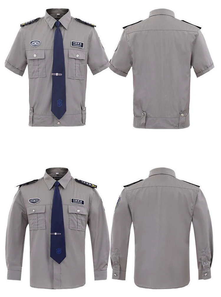 Custom Color Security Guard Uniform Shirts - White Men