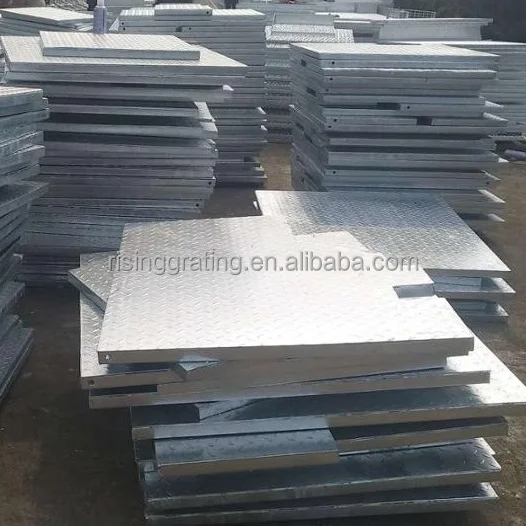 Galvanized Steel Checker Plate Floor Grating - Durable Manhole Access ...